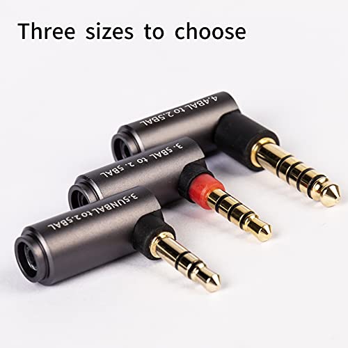 H HIFIHEAR TRI HiFi Stereo Headphone Jack Audio Adapter,Right Angle Adapter to 2.5mm Female Adapter,Can be Used for Conversion Earphone Adapters (2.5mm Balanced Female to 3.5mm Balanced Male)