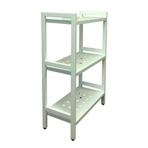 anthology spa asta 3-tier free standing rectangular bathroom utility storage shelf rack, powder-coated metal storage shelf stand, b301 (light sage), 22 inch w x 11 inch d x 35 inch h