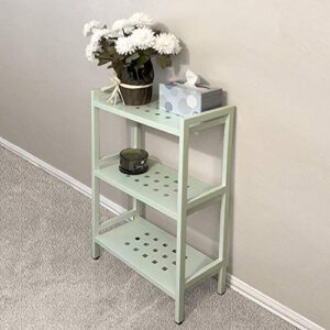 Anthology Spa Asta 3-Tier Free Standing Rectangular Bathroom Utility Storage Shelf Rack, Powder-Coated Metal Storage Shelf Stand, B301 (Light Sage), 22 inch W x 11 inch D x 35 inch H