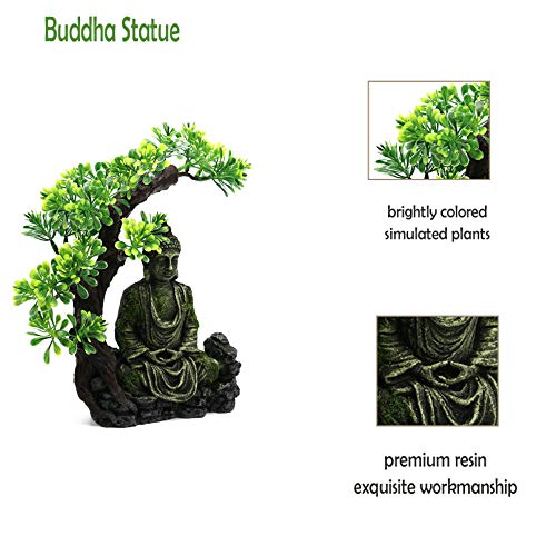 Tfwadmx Aquarium Buddha Statue Decoration Resin Furniture Ornament Underwater Landscape for Fish Rest Sleep