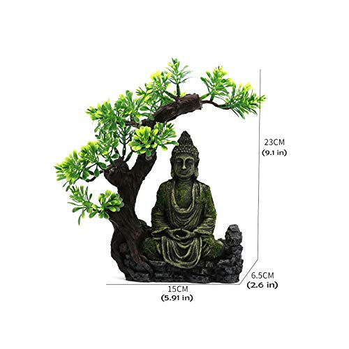 Tfwadmx Aquarium Buddha Statue Decoration Resin Furniture Ornament Underwater Landscape for Fish Rest Sleep