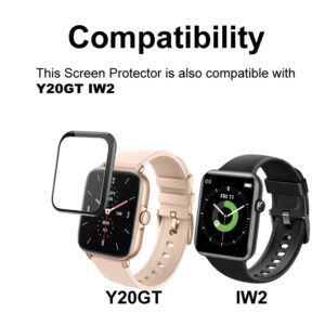 smaate 3D Screen Protector for P22, Compatible with Smartwatch P22 Donerton Popglory CanMixs Kalinco 1.4”, WZWNEER BANLVS DXPICR Y20GT 1.7”, Dirrelo Fitpolo GT01 1.55”, Curved Edge Full Coverage