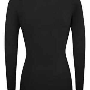 Natural Uniforms Women's V-Neck Long Sleeve Under Scrub Stretch T-Shirt - Multi Pack of 5 (Medium, 5 Pack- Black)