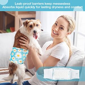 Pet Soft Dog Diaper Liners - Disposable Dog Diaper Booster Pads for Male & Female Dogs fit Most Dog Wraps and Belly Bands Up-Graded (Blue, M-100ct)