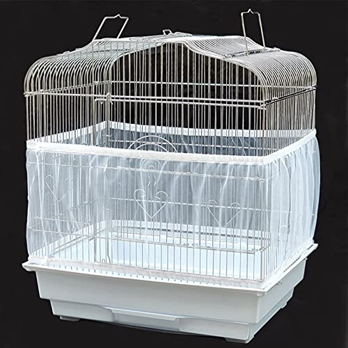 TuHeeHuT Bird Seed Catchers Nylon Mesh Net Cage Cover/Skirt for Parrot Parakeet Macaw Lovebird African Grey (26" 12")