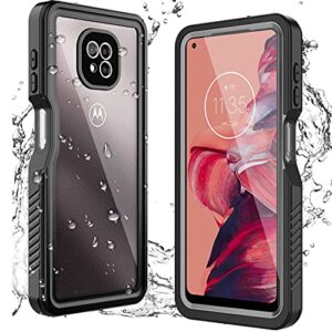 antshare for motorola moto g power 2021 case waterproof, built in screen protector 360° full body heavy duty protective shockproof ip68 underwater case for moto g power 2021 6.6inch black