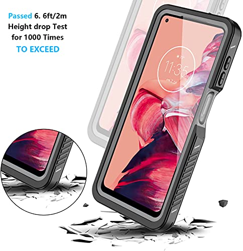 ANTSHARE for Motorola Moto G Power 2021 Case Waterproof, Built in Screen Protector 360° Full Body Heavy Duty Protective Shockproof IP68 Underwater Case for Moto G Power 2021 6.6inch Black