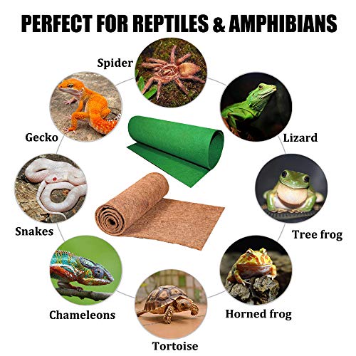 PINVNBY Reptile Carpet Pet Terrarium Liner Reptiles Cage Mat Supplies for Bearded Dragon Lizard Tortoise Leopard Gecko Snake(2 PCS)