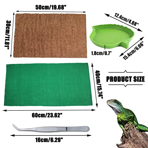 PINVNBY Reptile Carpet Pet Terrarium Liner Reptiles Cage Mat Supplies for Bearded Dragon Lizard Tortoise Leopard Gecko Snake(2 PCS)