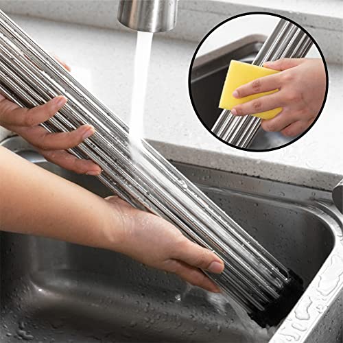 Damita Roll Up Dish Drying Rack Over The Sink Foldable Multipurpose Sink Dish Drying Racks (17.3" x 13" )