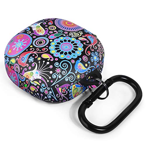 AIRSPO Floral Print Silicone Case Compatible with Samsung Galaxy Buds 2 Case (2021) / Galaxy Buds Pro Case (2021) / Galaxy Buds Live Case (2020) (Bohemian)