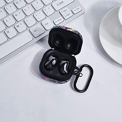 AIRSPO Floral Print Silicone Case Compatible with Samsung Galaxy Buds 2 Case (2021) / Galaxy Buds Pro Case (2021) / Galaxy Buds Live Case (2020) (Bohemian)