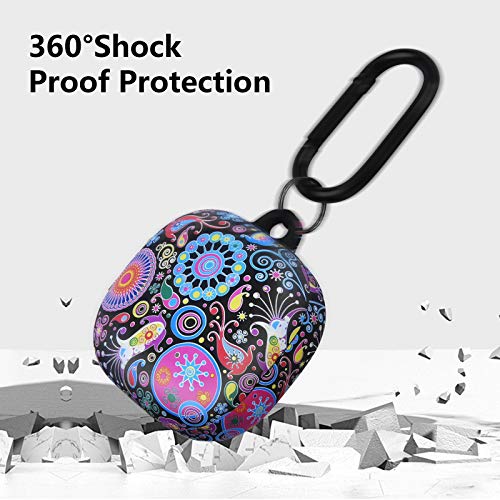 AIRSPO Floral Print Silicone Case Compatible with Samsung Galaxy Buds 2 Case (2021) / Galaxy Buds Pro Case (2021) / Galaxy Buds Live Case (2020) (Bohemian)