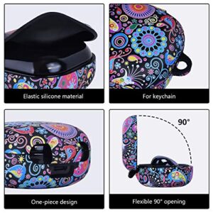 AIRSPO Floral Print Silicone Case Compatible with Samsung Galaxy Buds 2 Case (2021) / Galaxy Buds Pro Case (2021) / Galaxy Buds Live Case (2020) (Bohemian)