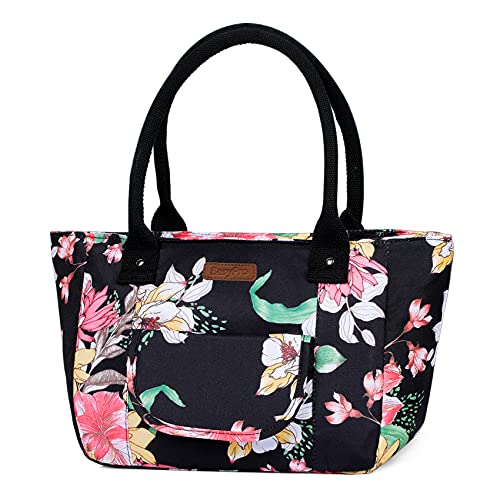 BesyPro Insulated Lunch Tote Bag for Women Reusable Lunch Box Large Cooler Bags for Adults Office Work School Picnic Beach Flower