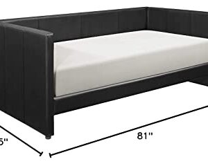 Lexicon Riley Faux Leather Upholstered Daybed, Twin, Black