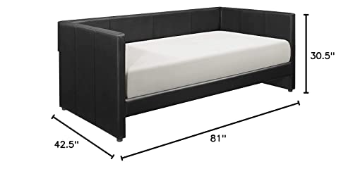 Lexicon Riley Faux Leather Upholstered Daybed, Twin, Black