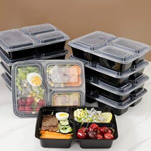 LIYH 48 Pack Meal Prep Containers 32oz 3 Compartment Bento Box Microwave Food Storage Containers Takeout Containers with Lids Containers Stackable Reusable Microwaveable & Dishwasher Safe