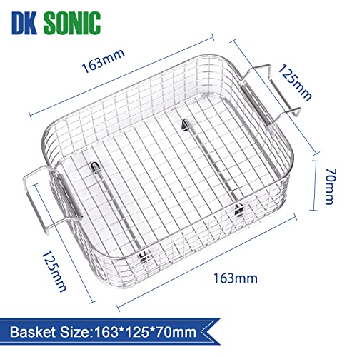 DK SONIC Ultrasonic Cleaner with Heater and Basket for Coins,Small Metal Parts,Record,Circuit Board,Daily Necessaries,Lab Tools,etc(2.1L, 110V)