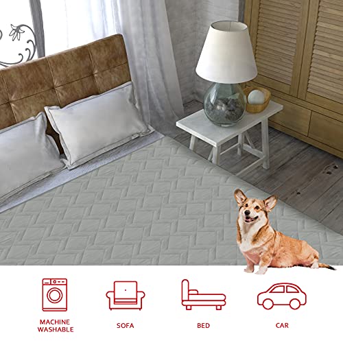 Waterproof Blanket Dog Bed Cover with Non-Skid Bottom, Couch Cover for Dogs, Mattress Protector Furniture Protector, Bed Couch Sofa(52" X 82") Grey