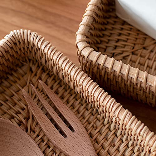 UXZDX Handmade Rattan Woven Straw Woven Storage Basket Desktop Storage Box Storage Box Storage Basket (Size : Small)