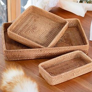 UXZDX Handmade Rattan Woven Straw Woven Storage Basket Desktop Storage Box Storage Box Storage Basket (Size : Small)