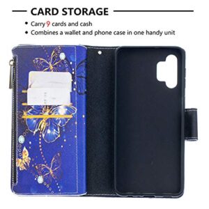 ONV Samsung Galaxy A32 5G Case - Samsung Galaxy A32 5G Wallet Case Leather with Card Slot Standfunction Magnetic Closure Flip Cover Compatible with Samsung Galaxy A32 5G [Butterflies]- Butterfly I