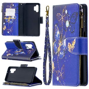 ONV Samsung Galaxy A32 5G Case - Samsung Galaxy A32 5G Wallet Case Leather with Card Slot Standfunction Magnetic Closure Flip Cover Compatible with Samsung Galaxy A32 5G [Butterflies]- Butterfly I