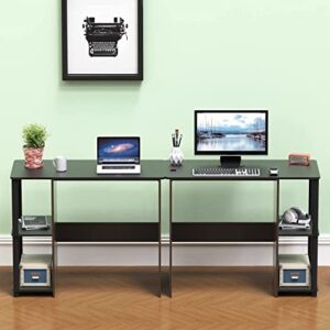 SHW Cyrus Home Office Desk with Shelves, Espresso