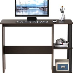 SHW Cyrus Home Office Desk with Shelves, Espresso