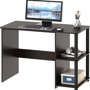 SHW Cyrus Home Office Desk with Shelves, Espresso