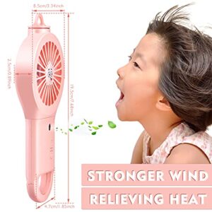 Mudder 2 Pieces Portable Misting Fan Handheld Mini Misting Fan Facial Steamer Fan Rechargeable Battery Operated Fan with Water Tank for Travel, Camping, Outdoors