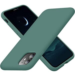 cordking iphone 11 case, silicone ultra slim shockproof phone case with [soft anti-scratch microfiber lining], 6.1 inch, midnight green