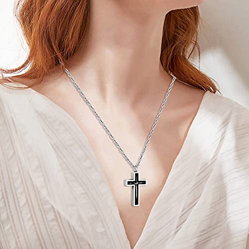 SOITIS Cross Ashes Necklace Urn Necklace for Human Ashes Cremation Necklace for Ashes Stainless Steel Urn Necklaces