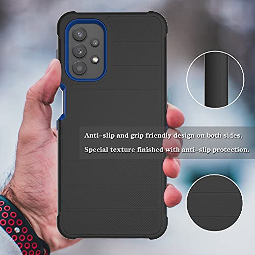 Leptech for Galaxy A32 5G Case with Soft TPU Screen Protector, [Holster Series] Full Body Heavy Duty Armor Protective Phone Cover with Kickstand Belt Clip Case for Samsung Galaxy A32 5G 6.5" (Black)