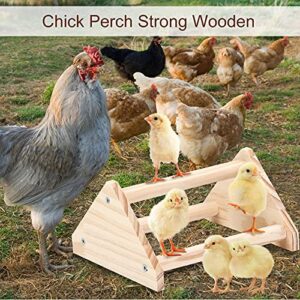 GINTUTO Chicken Perch Strong Pine Wooden Chick Jungle Gym Roosting Bar, Chick Perch Toys for Coop and Brooder for Large Bird Baby Chicks Parrot (Small)