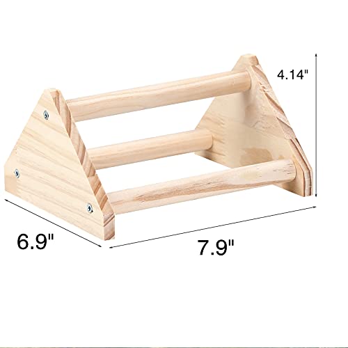 GINTUTO Chicken Perch Strong Pine Wooden Chick Jungle Gym Roosting Bar, Chick Perch Toys for Coop and Brooder for Large Bird Baby Chicks Parrot (Small)