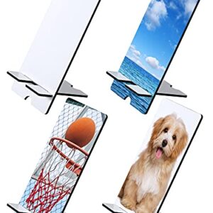 Frienda 4 Pieces Sublimation Blank Cell Phone Stand Holder Sublimation Phone Holders Sublimation Desktop Phone Holder for Home Office