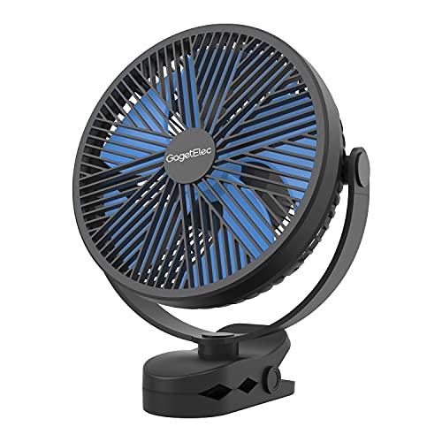 GagetElec 8-Inch Clip On Fan 10000mAh Rechargeable Desk Fan Battery Operated Portable Fan with 4 Speeds Fast Air Circulating Stroller Fan USB Personal Fan for Home Office and Outdoor