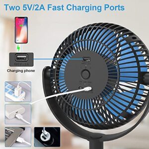 GagetElec 8-Inch Clip On Fan 10000mAh Rechargeable Desk Fan Battery Operated Portable Fan with 4 Speeds Fast Air Circulating Stroller Fan USB Personal Fan for Home Office and Outdoor