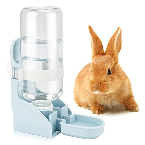 Rypet Rabbit Water Bottle No Drip - 17oz Hanging Water Fountain Automatic Dispenser Pet Cage Water Feeder for Bunny Chinchilla Guinea Pig Hedgehog Ferret Pink