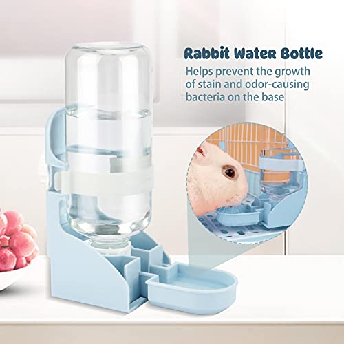 Rypet Rabbit Water Bottle No Drip - 17oz Hanging Water Fountain Automatic Dispenser Pet Cage Water Feeder for Bunny Chinchilla Guinea Pig Hedgehog Ferret Pink