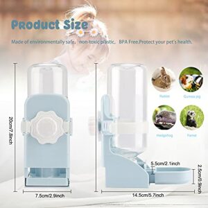 Rypet Rabbit Water Bottle No Drip - 17oz Hanging Water Fountain Automatic Dispenser Pet Cage Water Feeder for Bunny Chinchilla Guinea Pig Hedgehog Ferret Pink