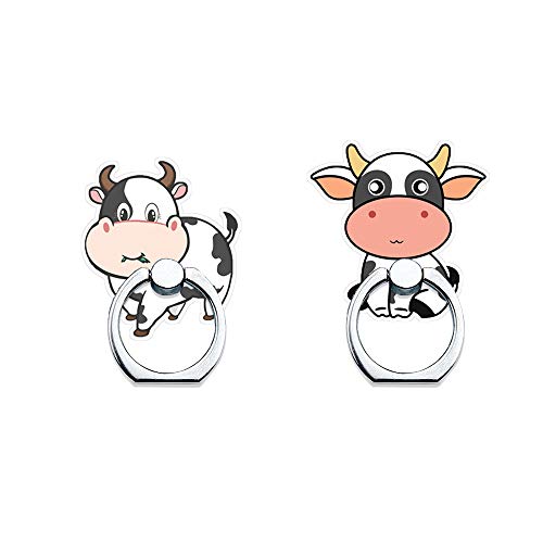 Phone Ring Holder Stand,Cow Phone Ring Stand Holder 360 Rotation Finger Ring Grip Stand for Cellphones,Smartphones and Tablets(2 Pack Cow Phone Ring Stand)