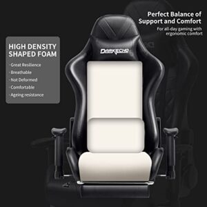 Darkecho Gaming Chair Office Chair with Footrest Massage Racing Computer Ergonomic Chair Leather Reclining Desk Chair Adjustable Armrest High Back Gamer Chair with Headrest and Lumbar Support Black