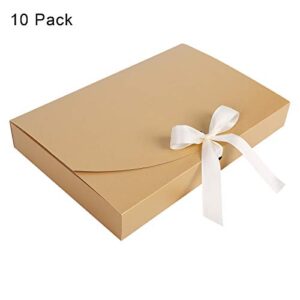 PENINSULA LOVE 10Pack Present Box with Ribbon Bowknot Kraft Paper Gift Bag Underwear Necklace Box Scarf Bag for Wedding Party Valentines Day