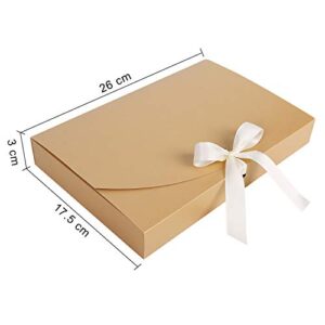 PENINSULA LOVE 10Pack Present Box with Ribbon Bowknot Kraft Paper Gift Bag Underwear Necklace Box Scarf Bag for Wedding Party Valentines Day