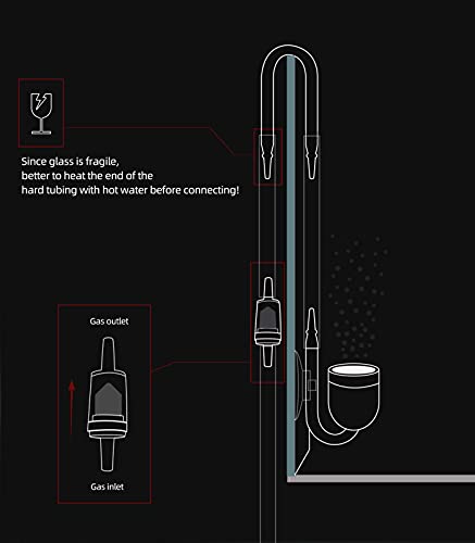 Clscea Aquarium Glass CO2 Diffuser Atomizer with U Tube Check Valve Suction Cup Premium Version