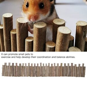 Zerodis Hamster Toys, Flexible Hamster Wooden Bridge Door Fence Hamster Chew Toys Decor Standing Climbing Platform for Mice Gerbil Chinchilla Small Animals Chew Toys(11.8in)