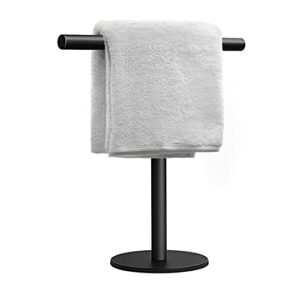 hand towel holder stand for bathroom vanity countertop matte black t-shape towel bar rack stand towel bar for bathroom kitchen